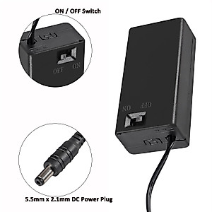 AEDIKO 8pcs 9V Battery Holder 9V Battery Holder with ON/Off Switch 9V Battery Case with DC 5.5 x 2.1mm 9V Battery Case Holder with Cover Storage Case Holder