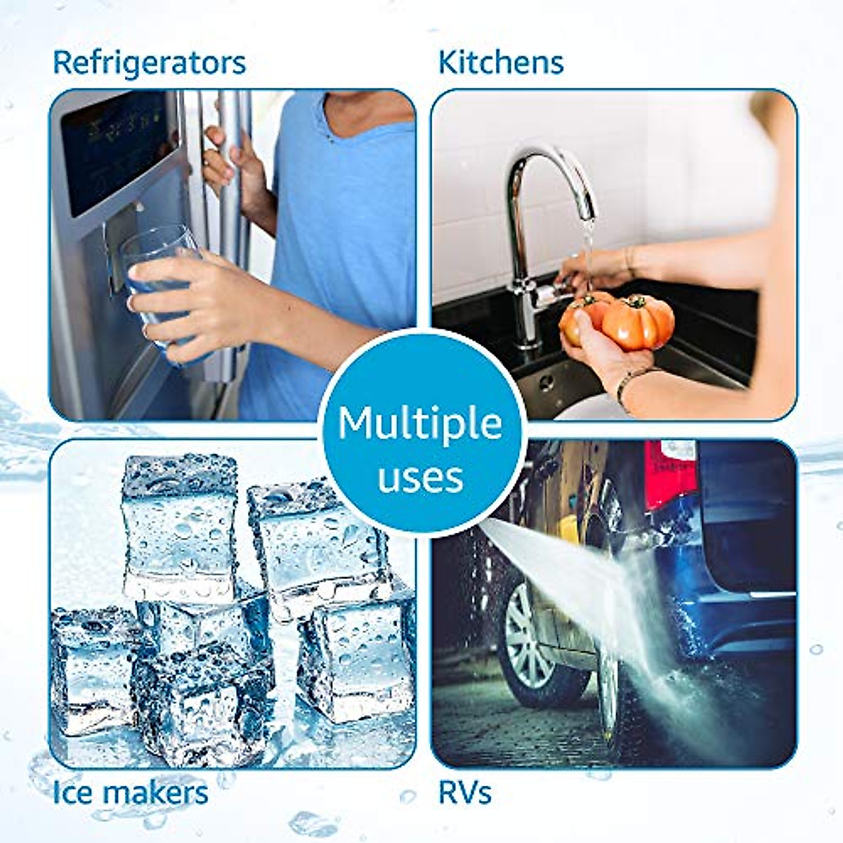 AQUA CREST RC 3 EZ-Change Advanced Water Filter Replacement, Replacement for Culligan RC-EZ-3, IC-EZ-3, US-EZ-3, RC-EZ-1, Brita USF-201, USF-202, DuPont WFQTC30001, WFQTC70001, 2K Gallons (Pack of 1)