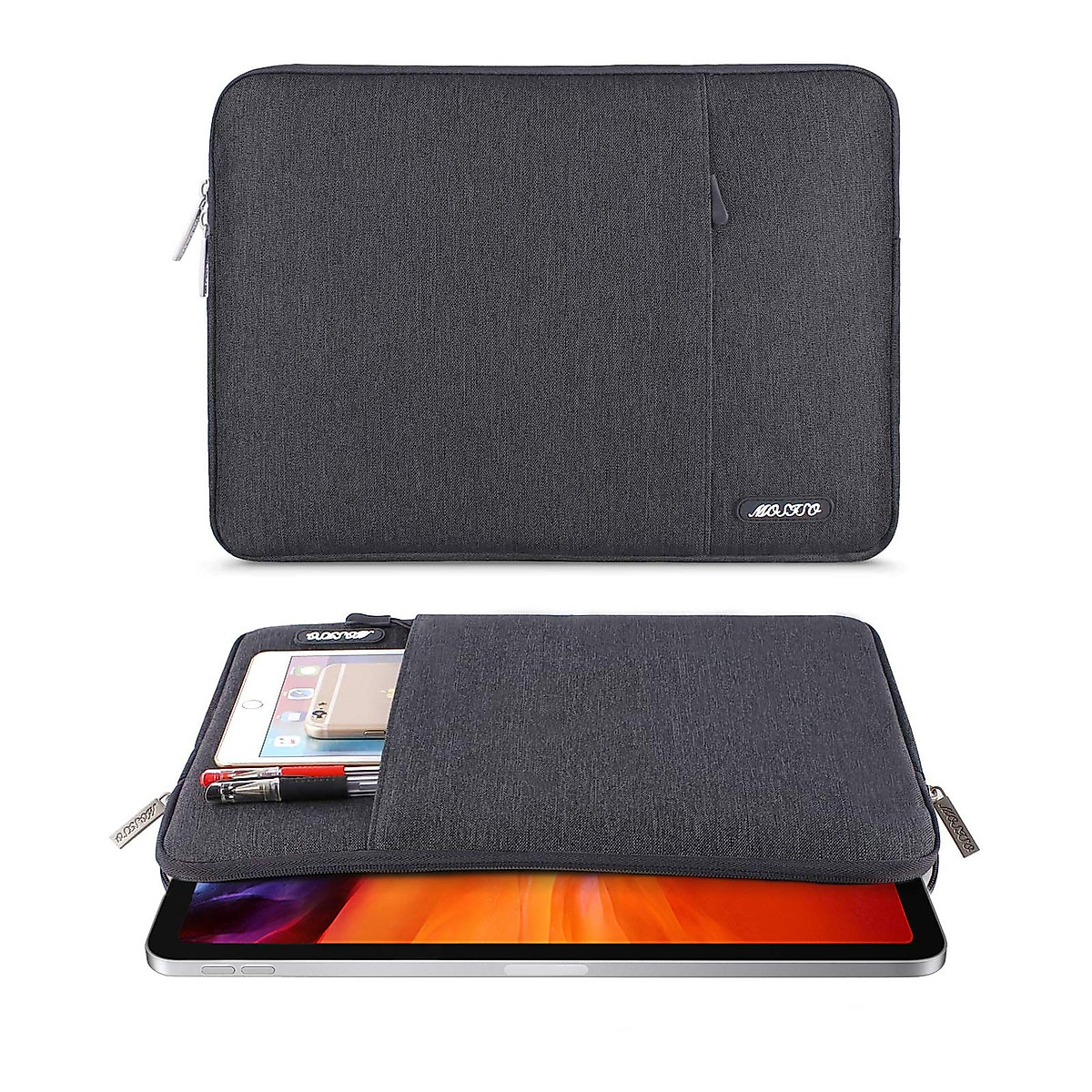 MOSISO Tablet Sleeve Case Compatible with iPad 10th 10.9 inch 2022 / iPad Air 5th 10.9 / iPad Pro 11 M2 / iPad 9/8/7 10.2 / iPad Air 4 10.9/Air 3 10.5 / iPad 9.7, Polyester Vertical Bag, Space Gray