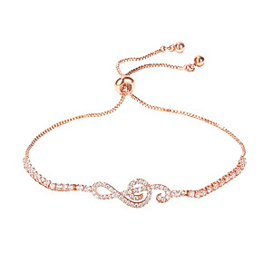 Titruebe Rose Gold Plated Bracelet for Women Musical Note Bracelets Music Lover Jewelry Gift
