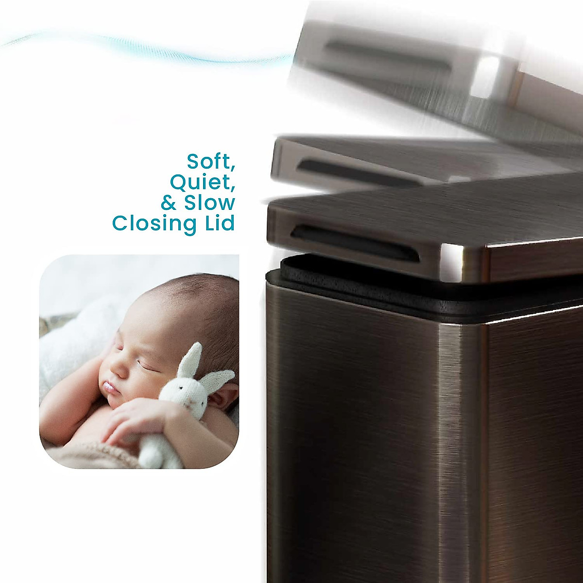 Home Zone Living 12 Gallon Slim Kitchen Trash Can, Stainless Steel, Step Pedal, 45 Liter