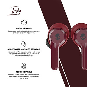 Skullcandy Indy True Wireless In-Ear Earbuds - Deep Red