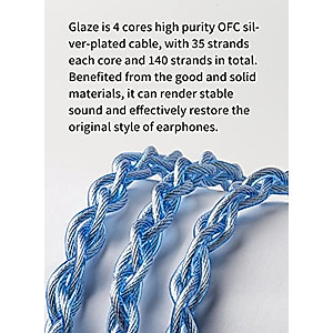 Keephifi Earphone Cable, KBEAR【Glaze】4Core Silver-Plated OFC Audio Upgraded Cable for EDX EDXPRO AST DQ6 EDS EDC 2SE (4.4, QDC)