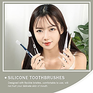 Healifty 4pcs Toothbrush Holders Silicone toothbrushes bristles Toothbrush Soft Toothbrush for Teeth Manual Toothbrush for Adults Electric Toothbrush Teenagers Electric Toothbrush