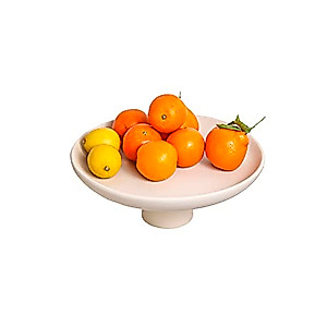 Large Off-White Ceramic Pedestal Decorative Bowl for kitchen decor. Style as a fruit bowl or as a showpiece for on your styled coffee table.