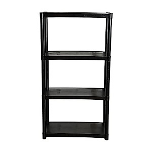 Juggernaut Storage 30"W x 14"D x 55"H 4-Shelf Resin Shelving, 280lb Capacity Black (SRS3014-4BLK)