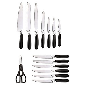 Chicago Cutlery Belden 15 Piece Premium Kitchen Knife Set with Cherry-Stain Block, Stainless Steel Blades to Resist Rust, Stains, and Pitting, Knives Set for Kitchen