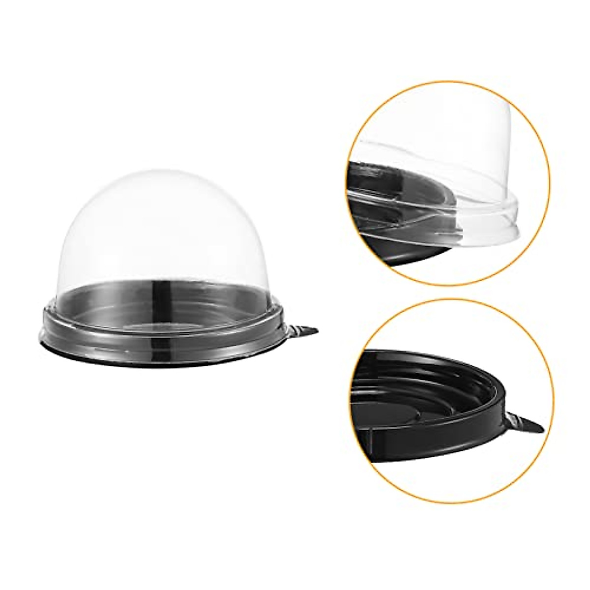 HEMOTON 100pcs Clear Gift Boxes Black Container Clear Cake Box Window Mini Muffin Holders Single Cupcake Containers Packing Box Plastic Boxes Tray Puffs Clamshell Single