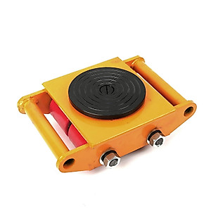 6T Industrial Machinery Mover with 360° Rotation Plat 13200lbs Machinery Moving Skates with 4 Roller Wheels Machinery Mover Dolly Skate, Orange, 1PC