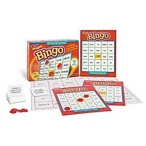 Trend Enterprises: Homophones Bingo Game, Exciting Way for Everyone to Learn, Play 8 Different Ways, Great for Classrooms and at Home, 2 to 36 Players, for Ages 8 and Up