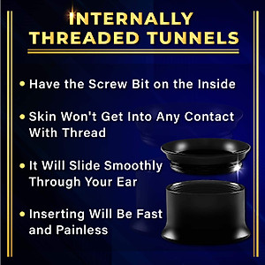 BIG GAUGES 2 Pairs Acrylic 1/2 inch Gauge 12mm Black & White Double Flared screw-fit Piercing Jewelry Ear Plugs Lobe Tunnel BG11295