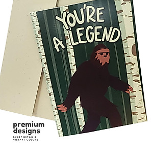 Sleazy Greetings Funny Happy Father's Day Card From Kids Daughter Son | Sasquatch Bigfoot Birthday Card For Dad | Dirty Adult Friend Bday Card with Envelope