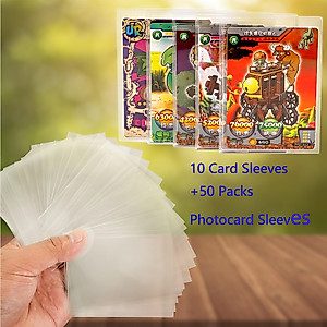 UTCTBC Card Protectors 10 Case Cards Sleeves Clear Card Brick Top Loaders + 50 Protective Sheath Fit for Trading Cards Standard Sports Cards Baseball Cards Football Cards Basketball Cards