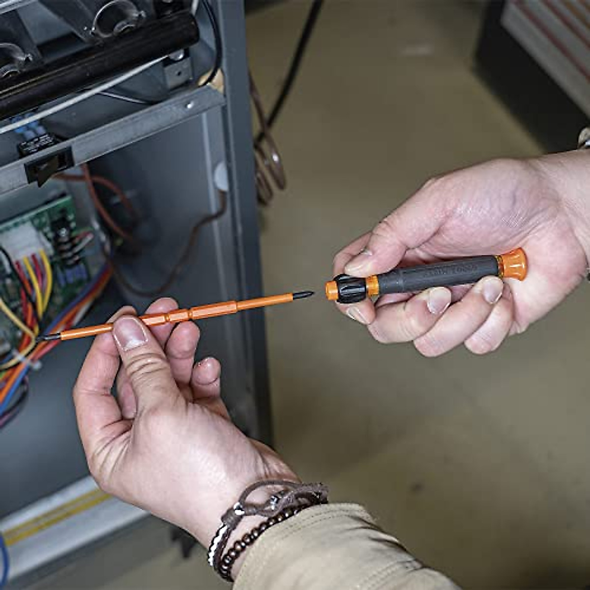 Klein Tools 32581INS Precision Screwdriver, 2-in-1 Insulated Screwdriver with No. 0 Phillips and 1/8-Inch Slotted Bits