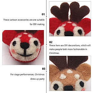 NUOBESTY 3Pcs Deer head brooch accessory Kid Xmas Clothes Pin Christmas DIY Ornaments Felt Christmas Deers Girl Christmas Present Xmas Scarf Pin Miss wool felt antlers birthday present