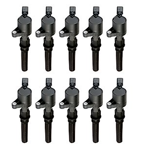 MAS Set of 10 Ignition Coils Pack Compatible with Ford Super Duty E350 E450 F250 F350 F450 F550 F53 Excursion 6.8L V10 Replacement For 3W7Z-12029-AA DG508