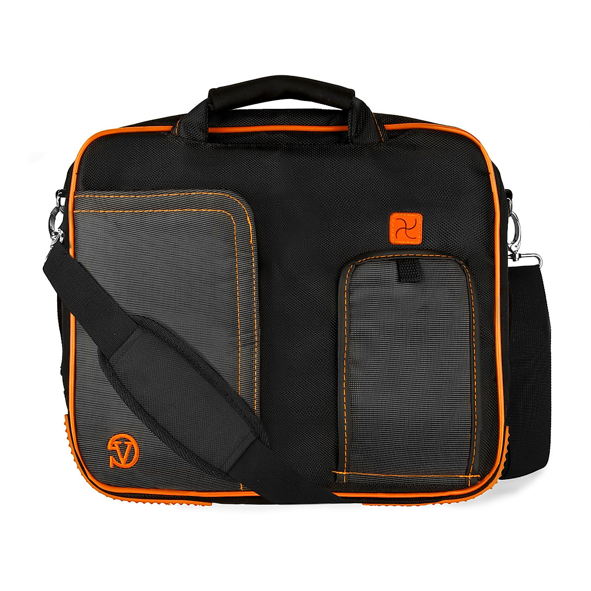 Vangoddy Black Orange Laptop Messenger Bags Shoulder Briefcase Satchel for All New iPad Pro 12.9 inch