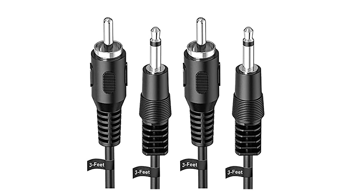 Ancable RCA to 3.5mm Mono Audio Cables - 2-Pack, 3 Feet for Speakers ...