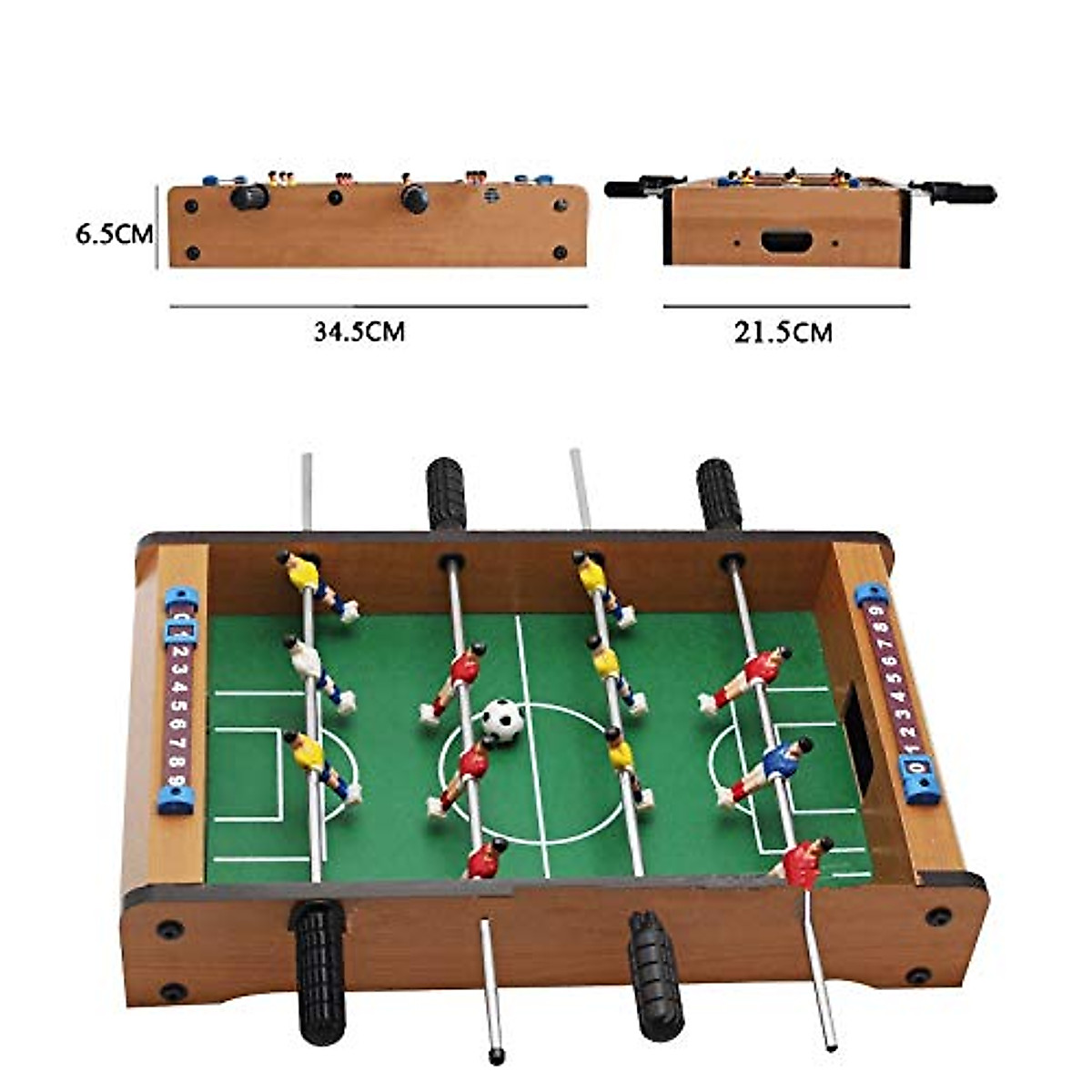 Foosball Table,Wooden Mini Tabletop Billiard Game,Easily Assemble Soccer Tabletop Competition Game,Tabletop Puzzle Finger Battle Athletic Soccer Football Game,Soccer Table for Arcades,for Family Game