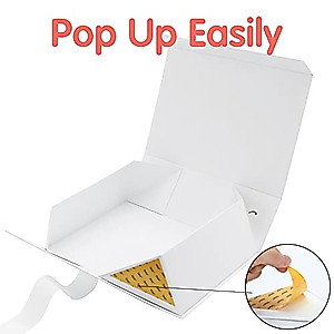 HAPPY POTATO Large Gift Box with Ribbon 13.5x9x4.1 Inches, White Gift Box with Lid Large, Bridesmaid Proposal Box, luxury Gift Box for presents (Glossy White)