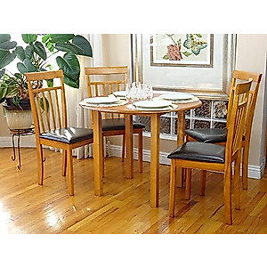 Dining Kitchen Set of 5 Rectangular Dining Table and 4 Side Warm Chairs Wood, Maple