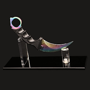 WANLIAN Knife Display Stand Knife Holder Fixed Blade Knife Collection Display Stand Holder Display Single Knife for Home Decor (Black)