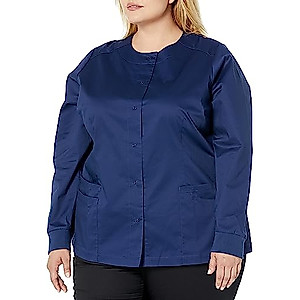 Amazon Essentials Women's Scrub Snap Jacket (Available in Plus Size), Dark Blue, XX-Large