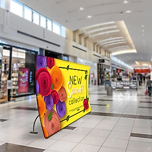 BANNER BUZZ MAKE IT VISIBLE U Shaped Pillow Case Backdrop Tension Fabric Media Wall - Print with Hardware (20' x 7.5', Double Sided)