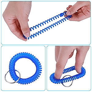 Yolev 6 Color Wrist Coil Keychain Plastic Coil Wristband Stretch Spring Spiral Coil Bracelets Key Chain Wrist Key Holder for Sauna Gym Pool ID Badge and Outdoor Sports