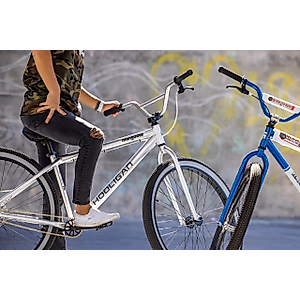 Mongoose Hooligan AL Adult BMX bike, 29x3-Inch Wheels, Lightweight Aluminum Frame, Single Speed, Disc Brakes, Green