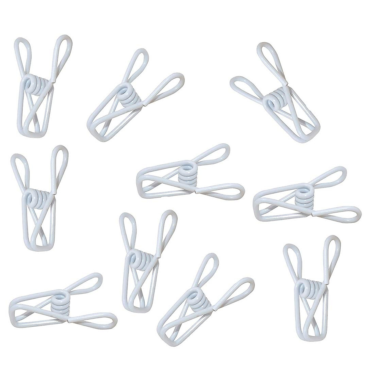 20 Pcs 2 Inch Black and White Chip Clips, PVC Coating High Elasticity Strength Steel Clothes Pins, Food Clips and Bag Clips
