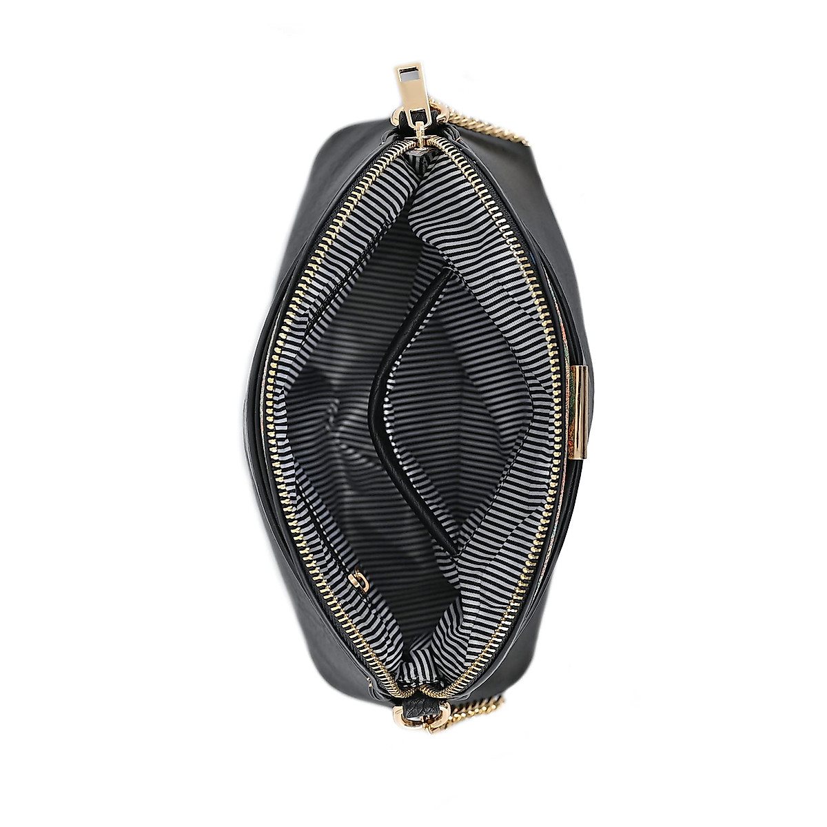 V+BENIE Paisley | Leopard Accent Small Dome Crossbody Bag with Chain Strap Small Purse Handbags for Women, Black