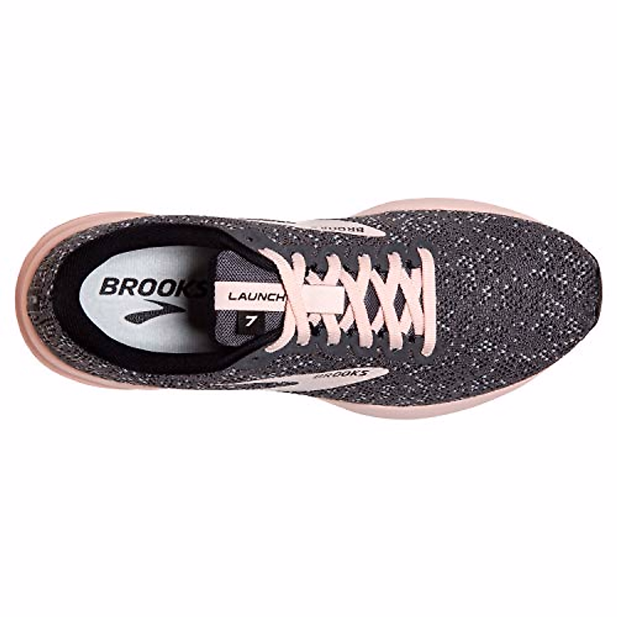Brooks Womens Launch 7 Running Shoe - Black/Pearl/Hushed Violet - B - 11