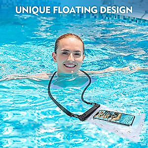 Large Floating Waterproof Phone Pouch [with Sealing Strip], Cell Phone Dry Bag for iPhone 15 14 13 12 11 Pro Max Galaxy S23 S22 All Phones, Universal Float Water Proof Bag for Beach Water Park