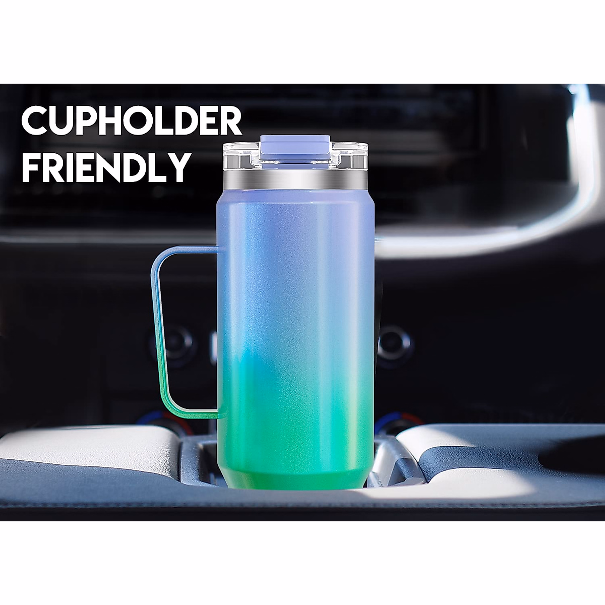 Meoky 40oz Tumbler with Handle, Stainless Steel Travel Mug with 2-in-1 Straw and Sip Lid, Vacuum Insulated Coffee Mug, 100% Leak Proof, Keeps Cold for 34 Hours or Hot for 10 Hours (Fairyland)