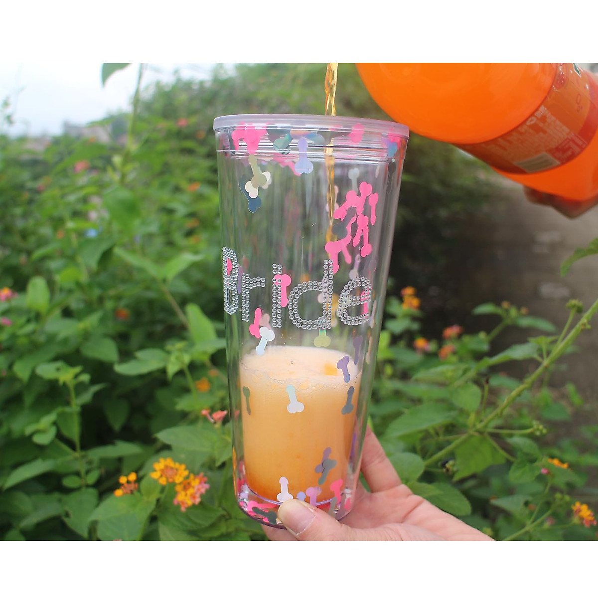 EdirbMy Plastic Bride Glitter Tumbler, 24oz Confetti Tumbler Cup with Lid and Straw,Bridal Shower Bride To Be Gift,Bachelorette Party Cups,Engagement Party and Wedding Gifts