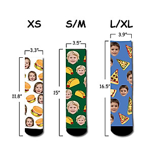 ShineSand Crazy Funny Food Socks,Novelty Custom Face Socks,Photo Socks Personalized With Pizza Taco Beer Avocado Fun Gift