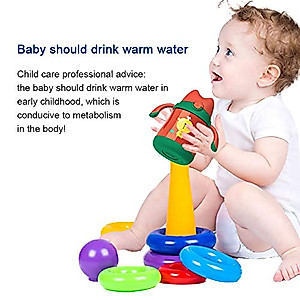 AINAAN Stainless Steel Travel Mug Thermos Kids Flask Thermal Cup BPA Free with Straw Water Bottle 350ml （Pink）