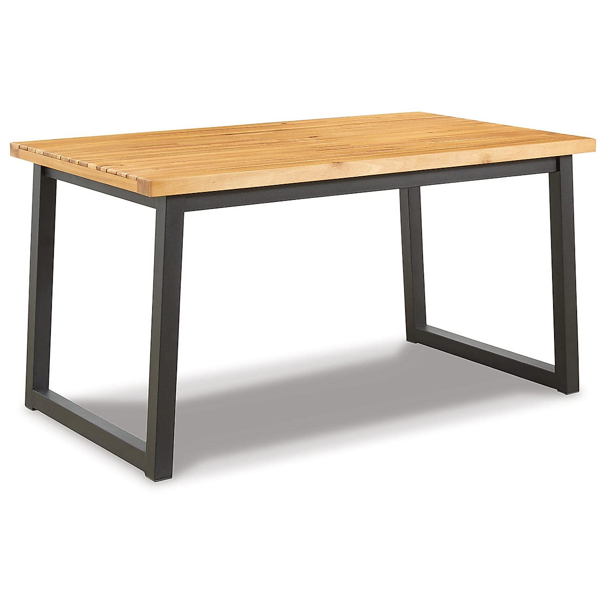 Signature Design by Ashley Town Wood Outdoor 3-Piece Patio Counter Table Set with 2 Benches, Brown & Black