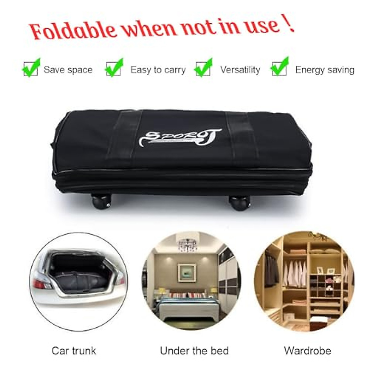 Expandable Rolling Wheeled Duffle Bag Spinner Suitcase Foldable Luggage Expandable (32''), Black