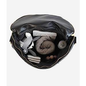 FAWN DESIGN The Original Diaper Bag, Faux Leather Diaper Bag Backpack, Adjustable Detachable Straps, 12 Pockets, Large Capacity Baby Bag for Mom, 13 x 13.5 x 7 inches (Bag Only)