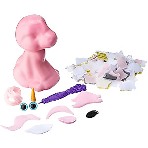 THE ORB FACTORY LIMITED 10027964 Plush Craft 3D Unicorn, 5" x 4" x 10", Pink/White/Yellow/Grey
