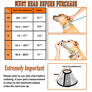 Care 4U Dog Cone Collar Soft, Cat Cone Collar for After Surgery Anti-Bite Lick,Elizabethan Collar for Large Dogs Medium Dogs Small Dogs,Translucent Reusable Soft Dog Cone（XS）