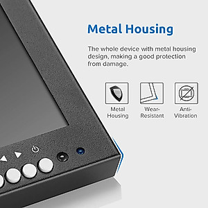 Eyoyo 12'' inch Small HDMI CCTV Monitor, 1366x768 IPS Metal Housing LED Screen W/Wall Bracket&Remote Control with HDMI/VGA/AV/BNC Input Built-in Speakers for PC, Security Camera, Raspberry Pi
