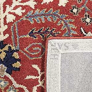 SAFAVIEH Antiquity Collection Runner Rug - 2'3" x 12', Red & Multi, Handmade Traditional Oriental Wool, Ideal for High Traffic Areas in Living Room, Bedroom (AT64A)