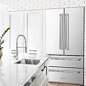 Z Line Kitchen and Bath ZLINE 36" 22.5 cu. ft Freestanding French Door Refrigerator with Ice Maker in Fingerprint Resistant Stainless Steel (RFM-36)