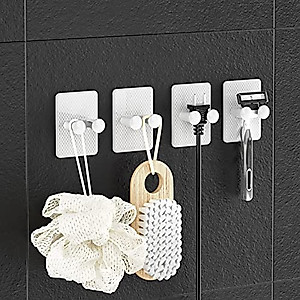 FOCUS FINEST Adhesive Shower Caddy, Shower Shelves with Soap Holder and Razor Hooks, Self Adhesive Bathroom Shelves(2 Pack), No drilling …