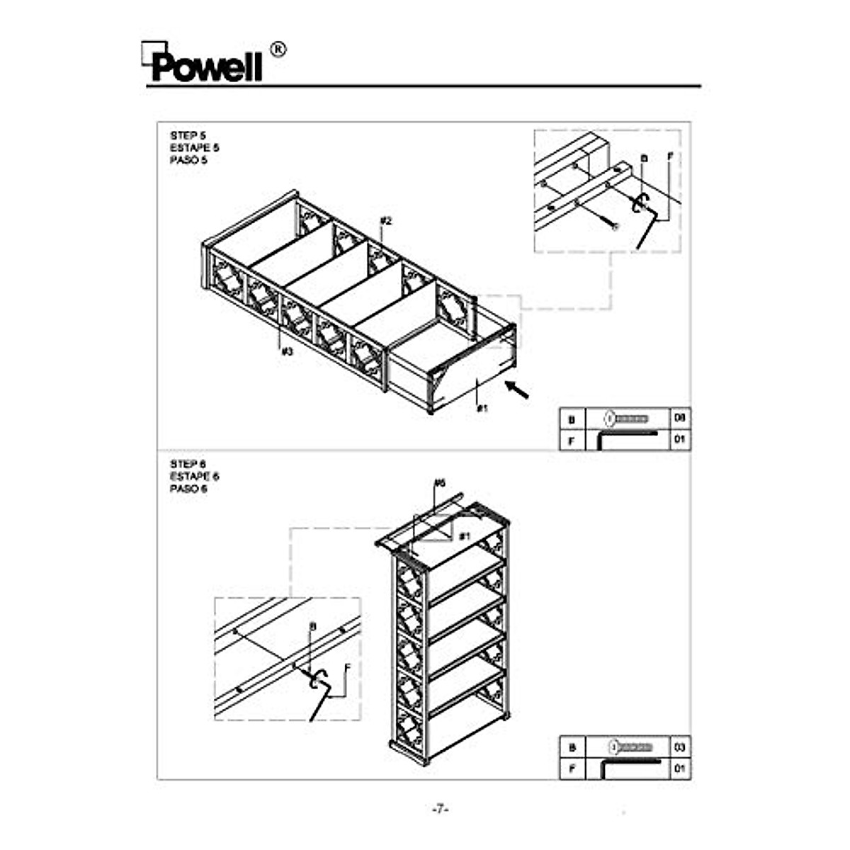Powell Turner Bookcase, Antique White,