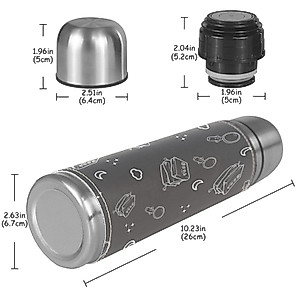 Stainless Steel Leather Vacuum Insulated Mug Book Thermos Water Bottle for Hot and Cold Drinks Kids Adults 16 Oz