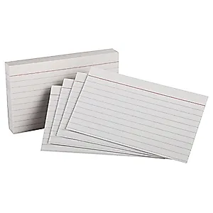 Oxford Ruled Index Cards, 3" x 5", White, 300 Per Pack (40149)